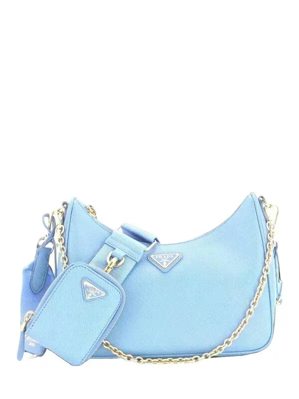 Prada Re-edition 2005 Shoulder Bag Saffiano Leather Small Crossbody Bag - Blue