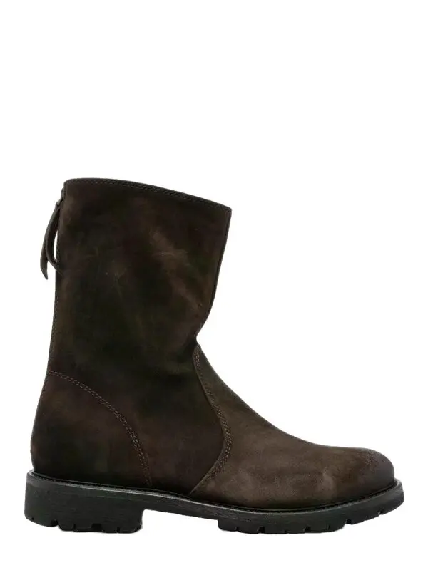 HENDERSON BARACCO Rear-zip Suede Boots - Brown