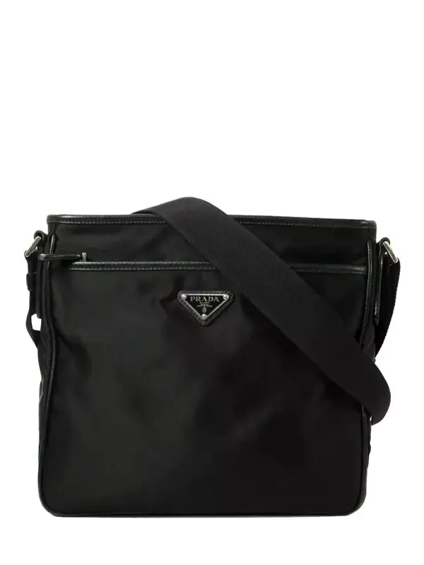 Prada Logo-plaque Shoulder Bag - Black