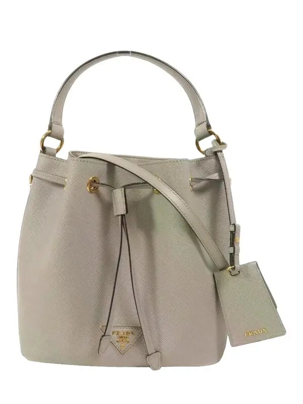 Prada 2019 Saffiano Cuir Bucket Bag - Grey