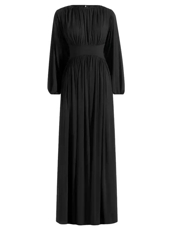 Manière De Voir Ophelia In Corset Maxi Dress With Detachable Sleeves - Black