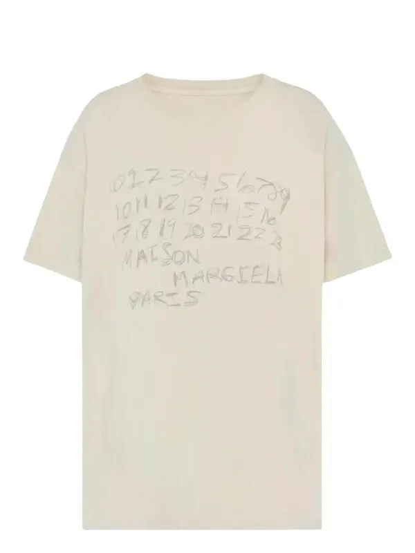 MAISON MARGIELA Numeric Logo-print T-shirt - Neutrals