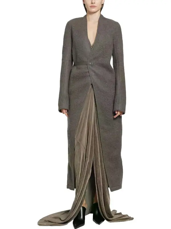 Rick Owens Tower Lab Belted Coat - Grey