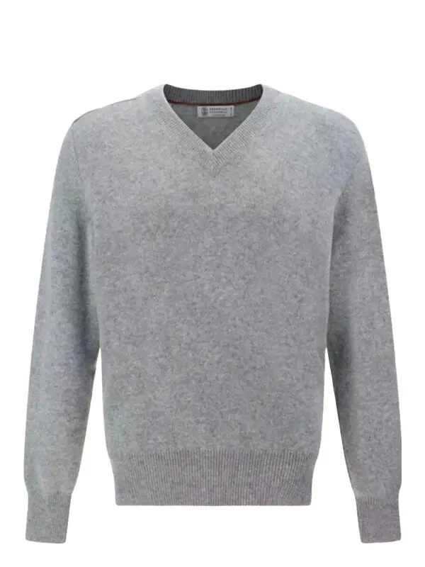 Brunello Cucinelli V-neck Cashmere Sweater - Grey