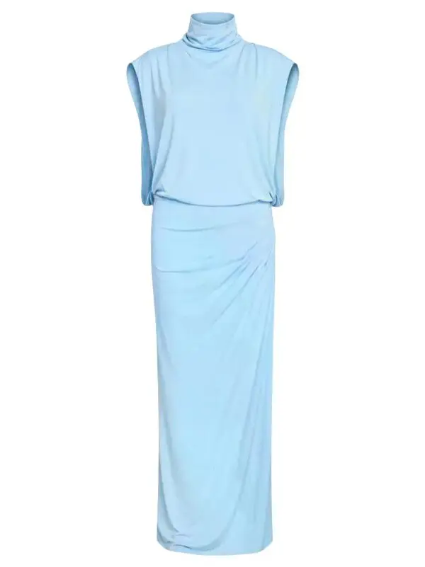 Simkhai Vale Draped Jersey Slim-fit Midi Dress - Blue