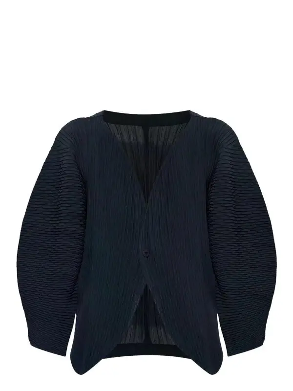 Issey Miyake Pleated Cardigan - Blue