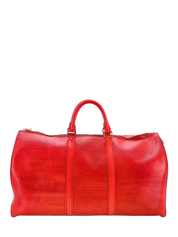 LOUIS VUITTON Keepall Bag Epi Leather 50 Travel Bag - Red