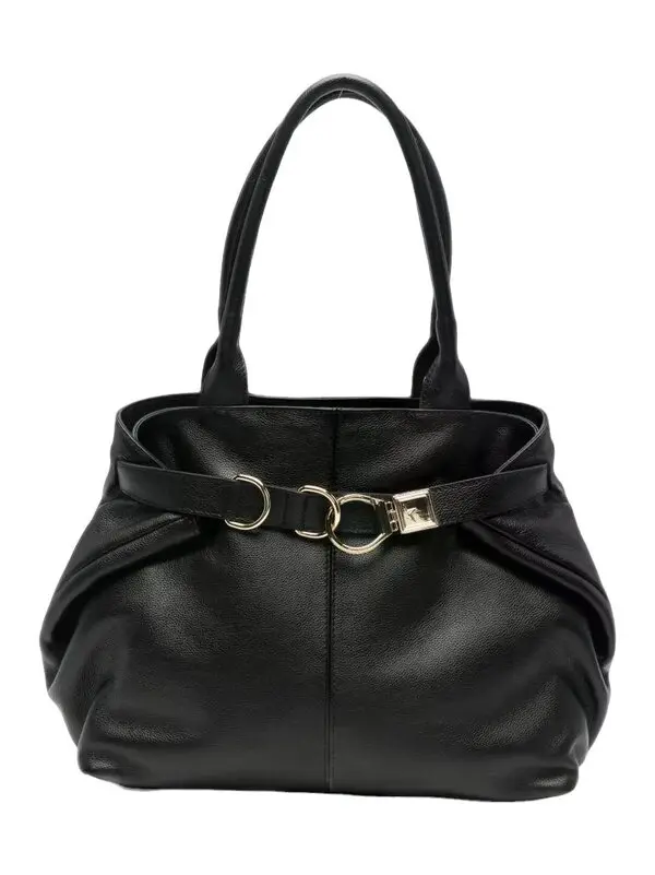 MARC ELLIS Josephine Buckle-detail Grained-leather Shoulder Bag - Black