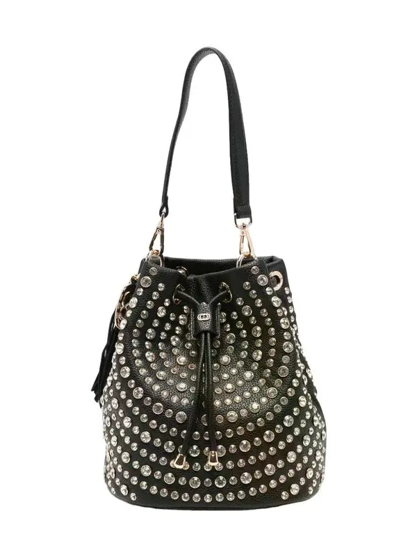 LA CARRIE Andromeda Crystal-embellished Bucket Bag - Black