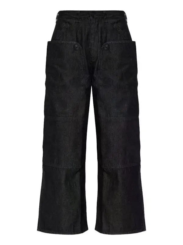 Y3 X Yohji Yamamoto Button-detail Wide-leg Jeans - Black