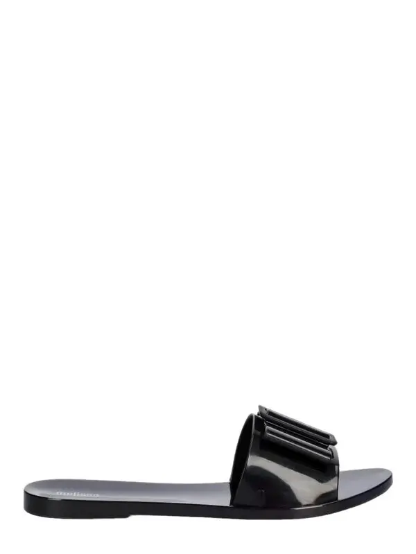 Melissa Babe Buckle-detail Slides - Black
