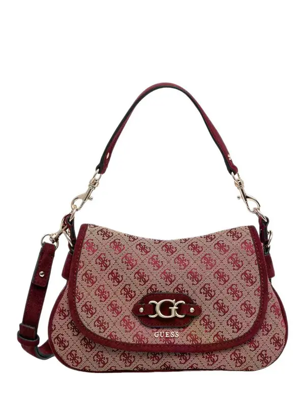 Guess Samantha Logo-monogram Shoulder Bag - Red
