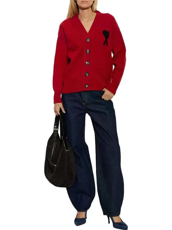 AMI Paris De Coeur Cardigan - Red