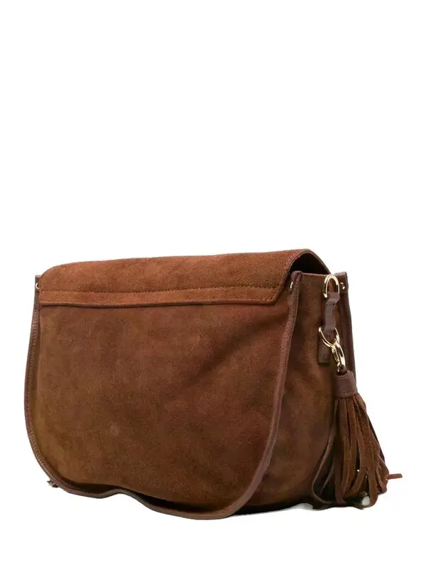 MARC ELLIS Lime L Tassel-detail Suede Shoulder Bag - Brown
