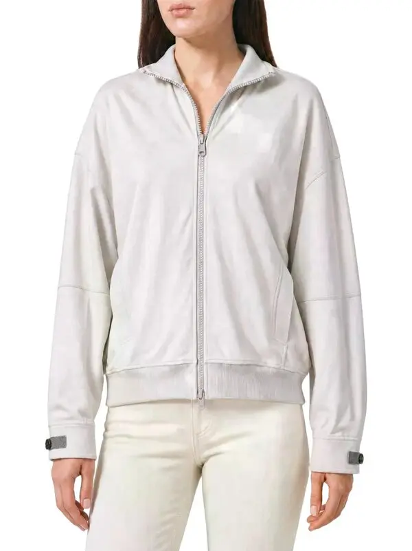 Brunello Cucinelli Zip-up Dropped-shoulder Sweater - Neutrals