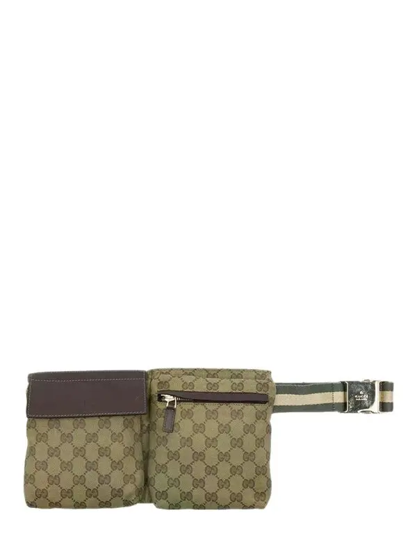 Gucci 2016-2026 Gg Canvas Web Double Pocket Belt Bag - Neutrals
