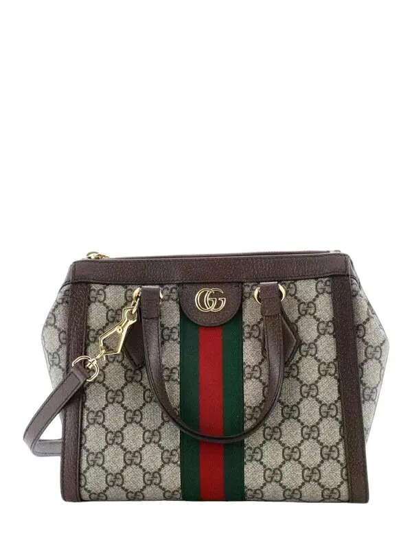 Gucci Ophidia Top Handle Gg Coated Canvas Small Tote Bag - Brown