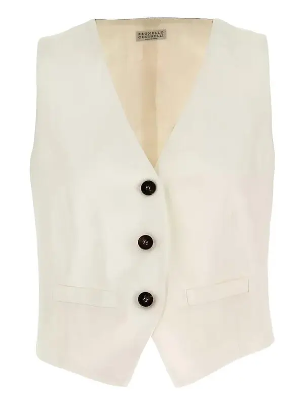 Brunello Cucinelli Tailored V-neck Gilet - Neutrals