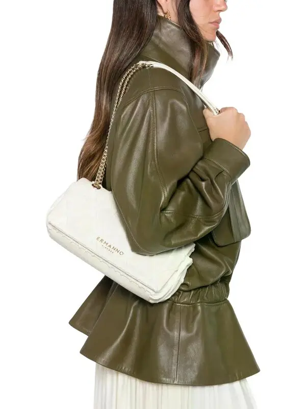 ERMANNO FIRENZE Small Belen Leather Shoulder Bag - Neutrals