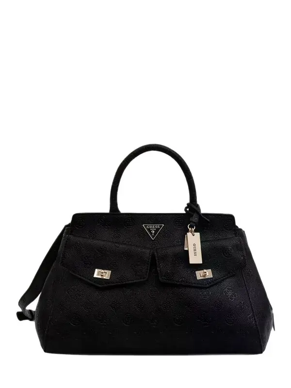 Guess Blake Logo-embossed Front-pocket Tote Bag - Black
