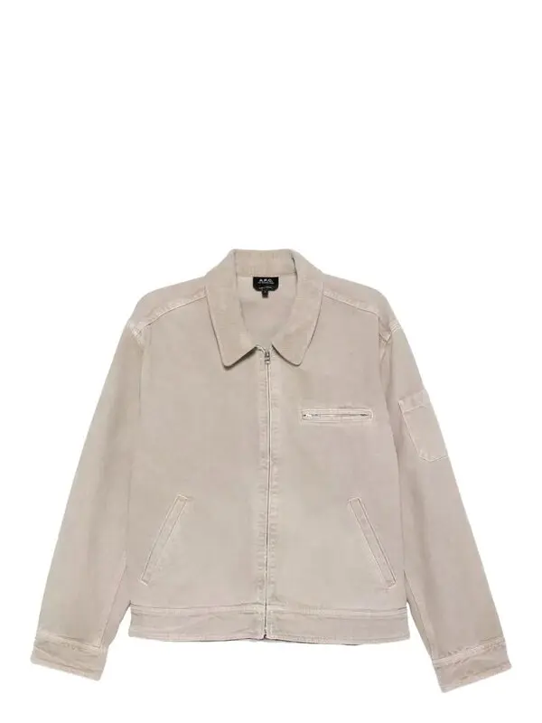 A.p.c. Zip-up Corduroy-collar Jacket - Neutrals