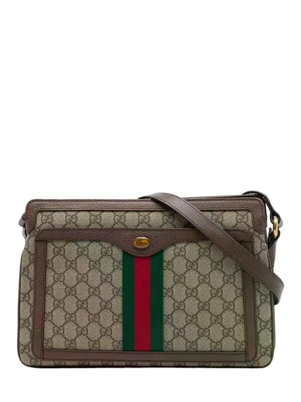 Gucci 2016-2026 Gg Supreme Web Ophidia Crossbody Bag - Neutrals