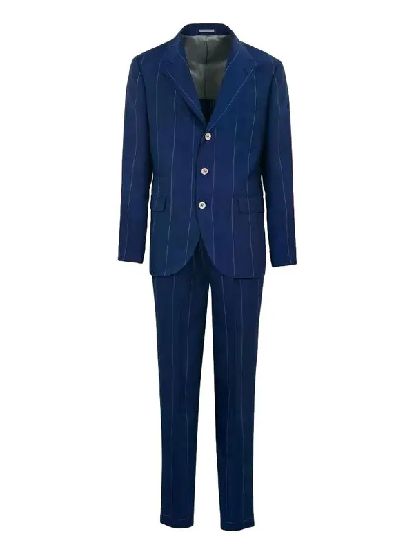 Brunello Cucinelli Pinstripe-pattern Suit - Blue