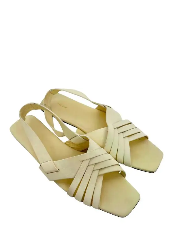 THE ROW Meera Leather Sandals - Neutrals