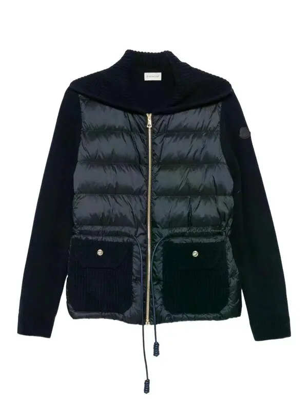 Moncler Padded Panelled Cardigan - Blue
