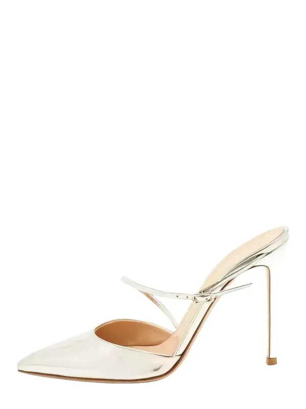 GIANVITO ROSSI Manhattan Pointed-toe Shoes - Silver