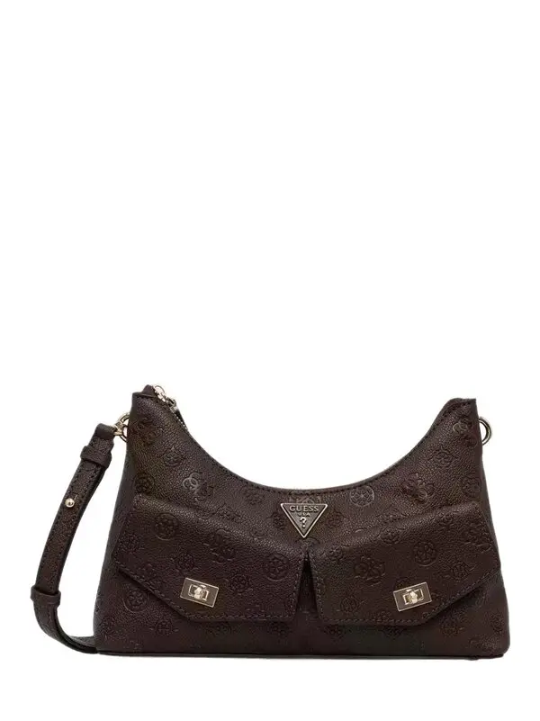 Guess Blake Logo-embossed Pocket-detail Shoulder Bag - Brown