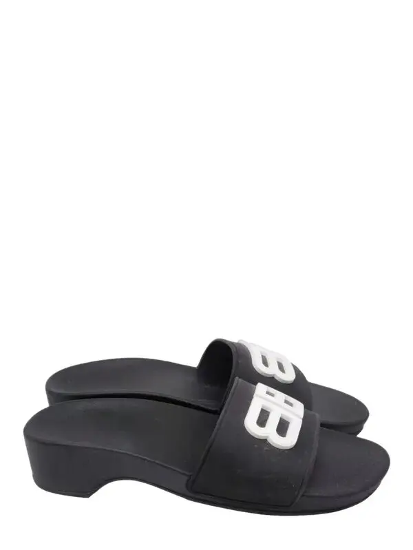 Balenciaga Bb Logo Clogs - Black