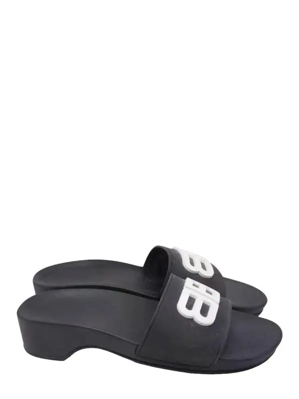 Balenciaga Bb Logo Clogs - Black