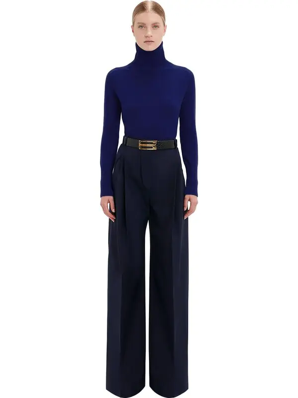 Victoria Beckham Polo Neck Jumper - Navy