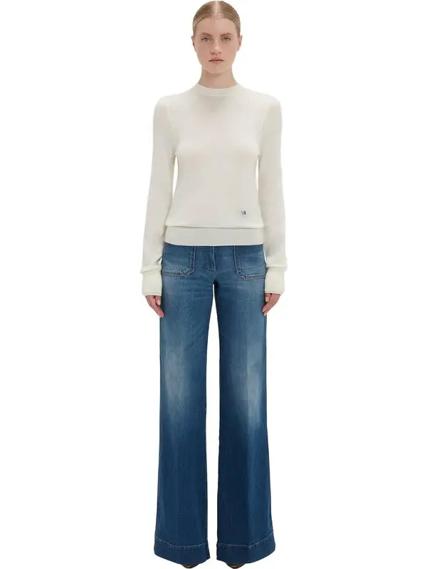 Victoria Beckham Merino Crew Jumper - Ivory
