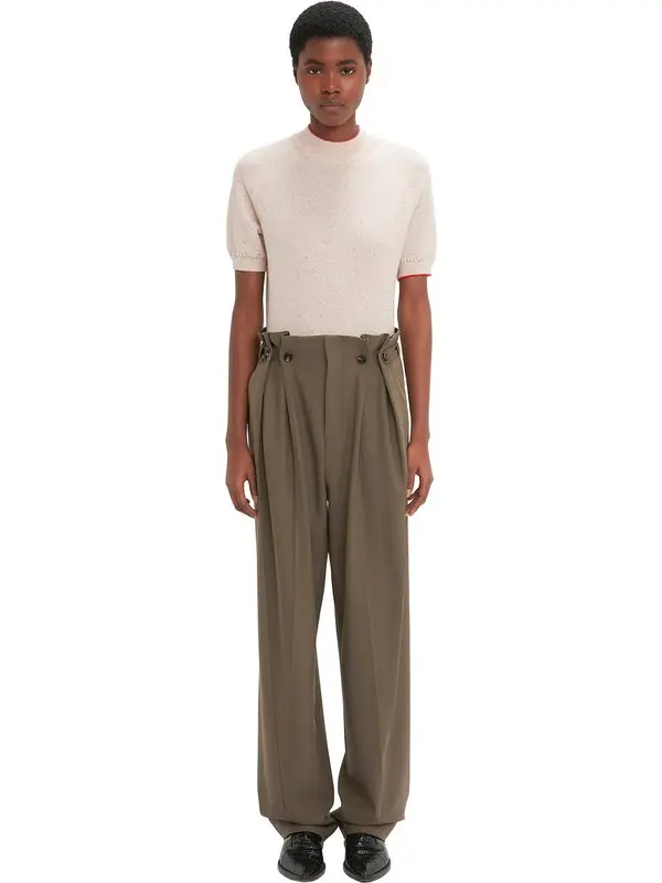Victoria Beckham Short Sleeve Top - Nougat