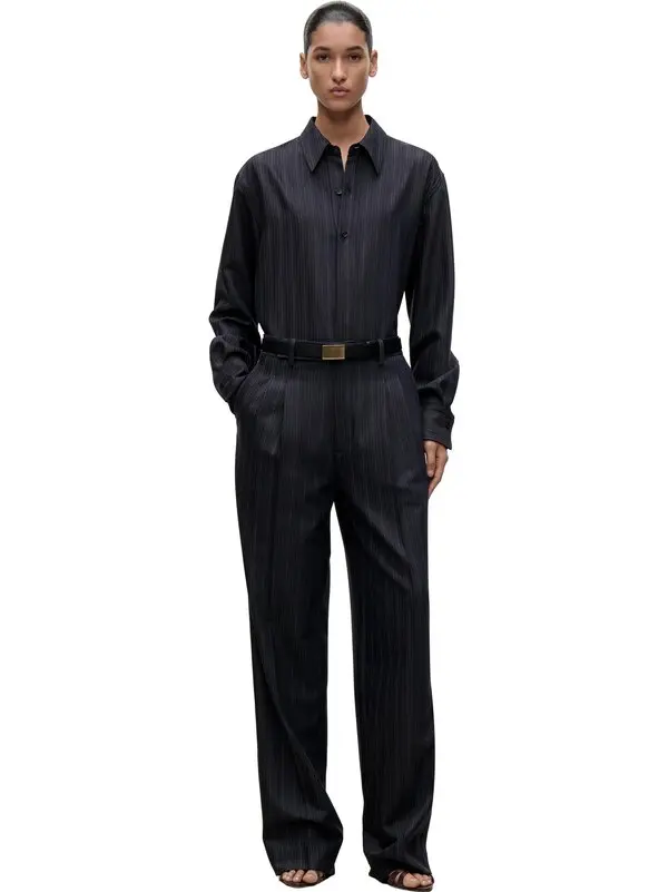 Victoria Beckham Straight Leg Trouser - Navy