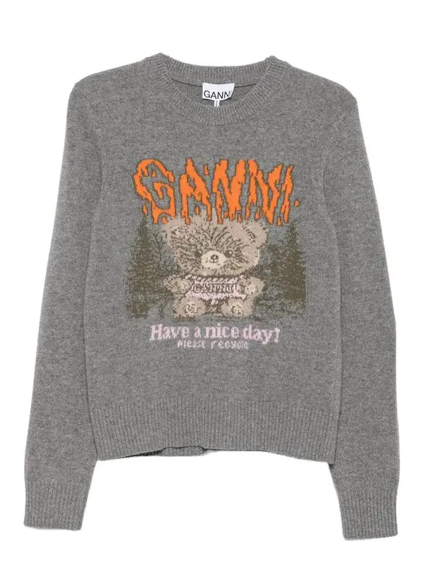 GANNI Grey Knitwear Jumpers - Gray