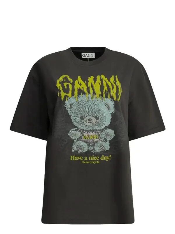 GANNI Grey Tops T-shirts & Jerseys - Black