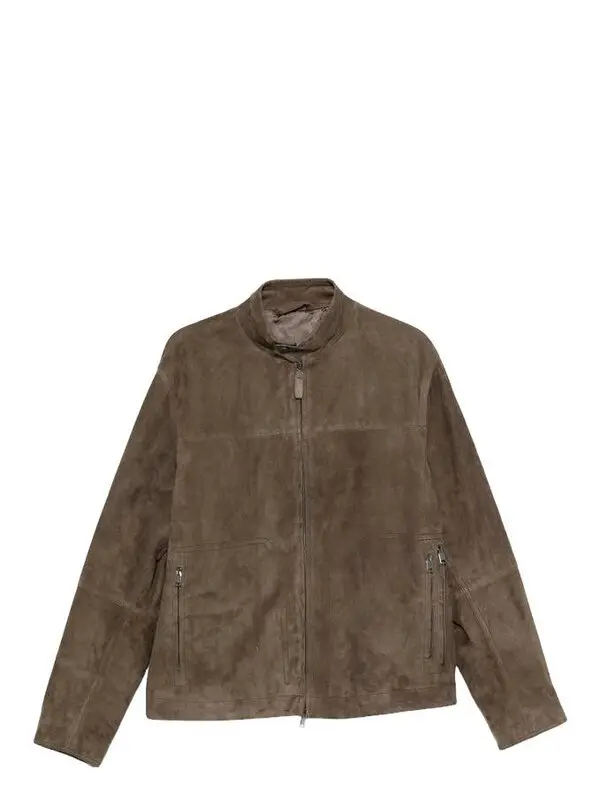 Brioni Jackets Leather Jackets - Brown