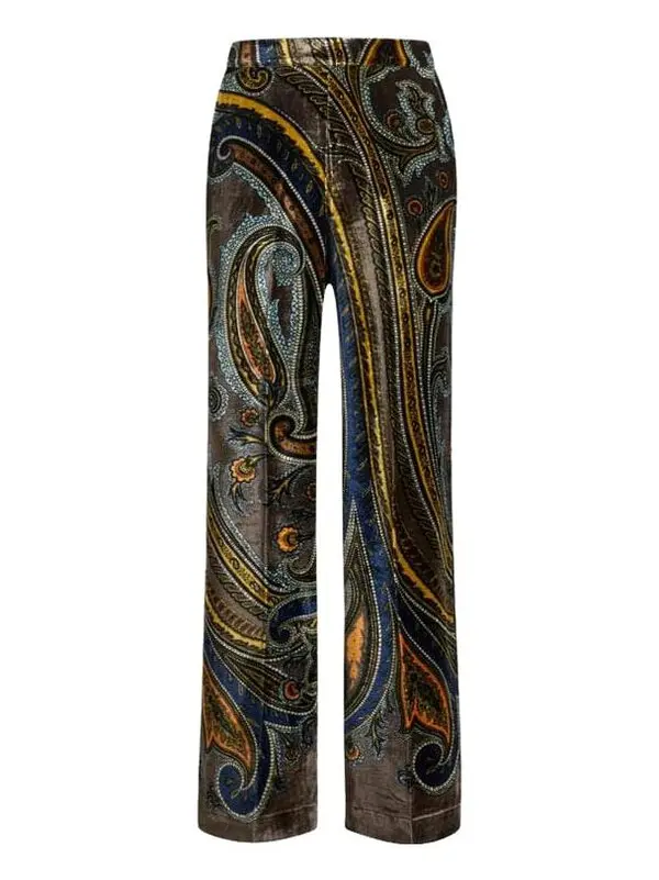 Etro Grey Trousers Straight Trousers - Gray