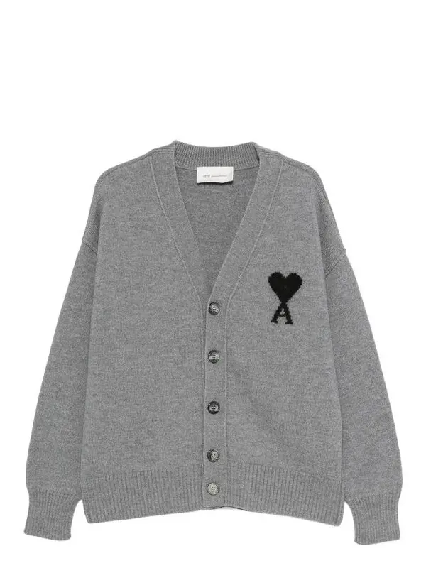 AMI Paris Grey Sweaters & Knitwear Cardigans - Gray