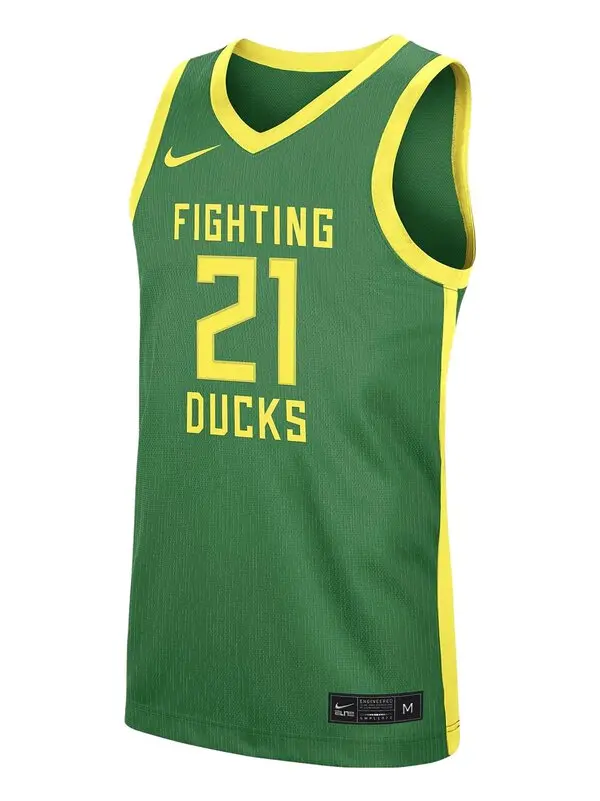 Nike Elite Oregon Fighting Ducks Basketball Jersey - Green Yellow