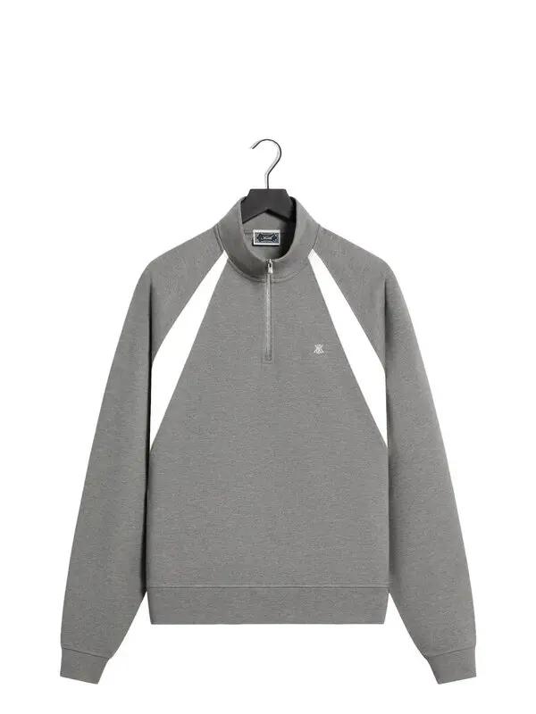 Kith Ponte Novak Quarter Zip - Medium Heather Grey