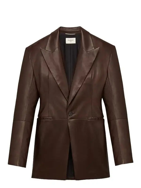 Saint Laurent Jackets Leather Jackets - Brown