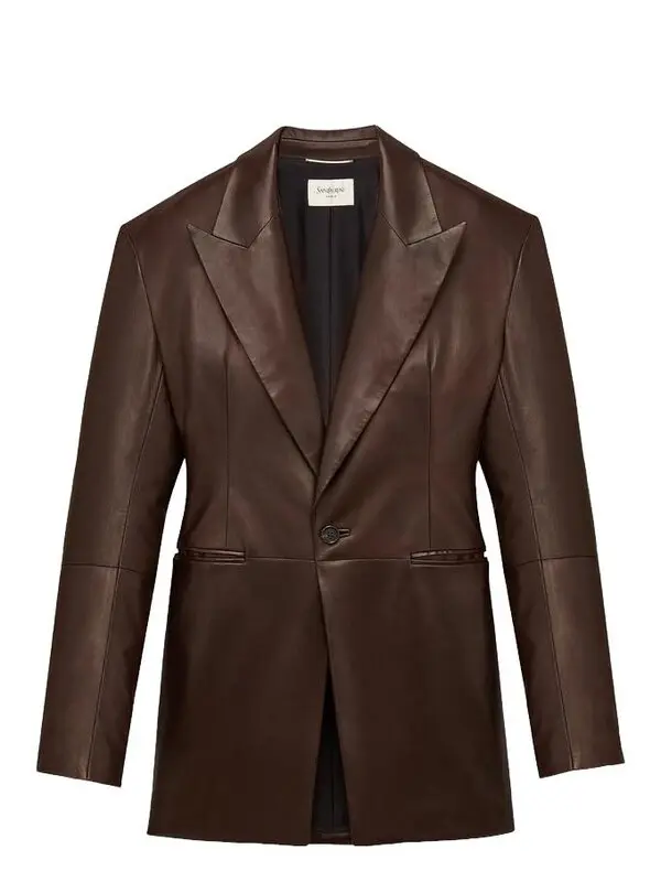 Saint Laurent Jackets Leather Jackets - Brown