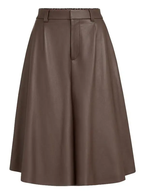 Brunello Cucinelli Shorts Leather & Faux Leather Shorts - Brown