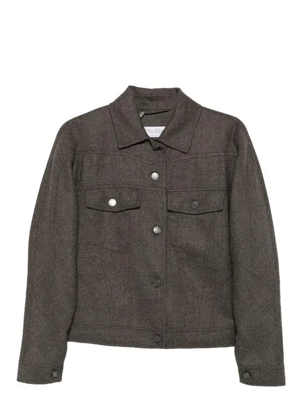 Max Mara Grey Coats Single Breasted Coats - Gray