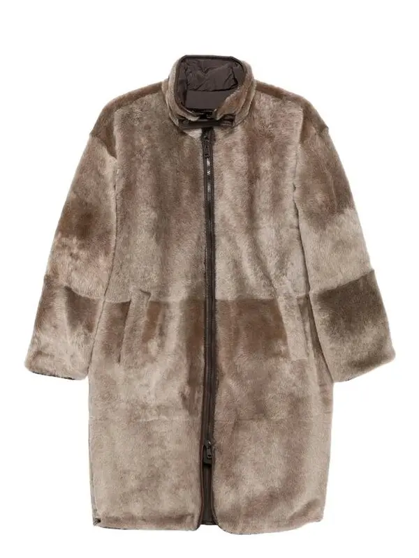 Brunello Cucinelli Neutrals Jackets Faux Fur & Shearling Jackets - Cream