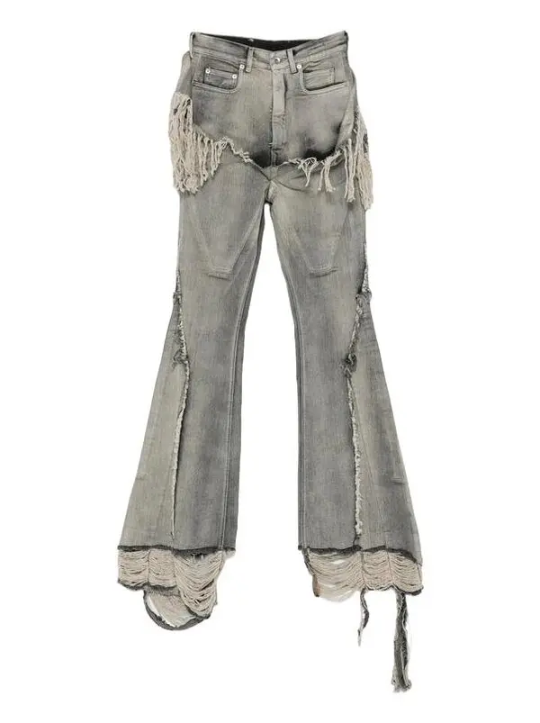 Rick Owens Grey Denim Bootcut Jeans - Gray